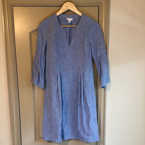 J. Jill | Dresses | J Jill Love Linen Blue Dress Xs | Poshmark